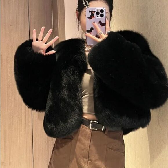 Lala Parker | Jackets & Coats | Lala Parkersheiress Black Faux Fox ...